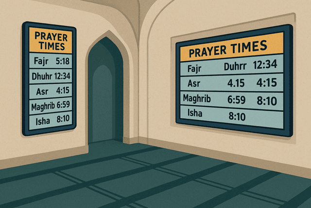 Masjid Clock Digital Display - Mosque Prayer Time Clock System ...