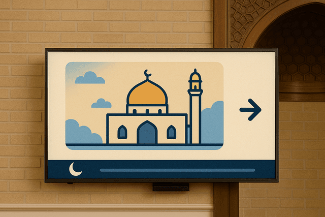Masjid Digital Signage Display - Mosque Slideshow System | Custom ...